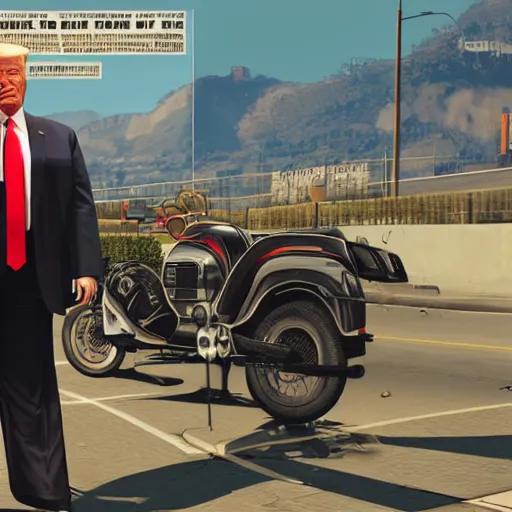 donald trump, gta v, cover art by stephen bliss, | Stable Diffusion | OpenArt