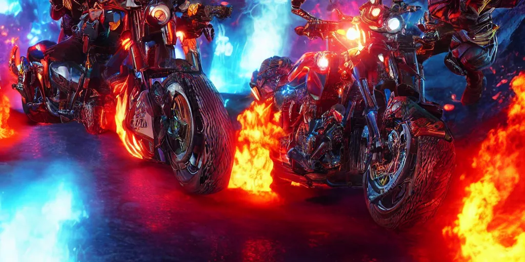 a octane render of marvel hell riders ri with rainbow | Stable ...
