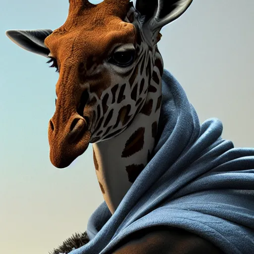a highly detailed portrait of a humanoid giraffe in a | Stable ...