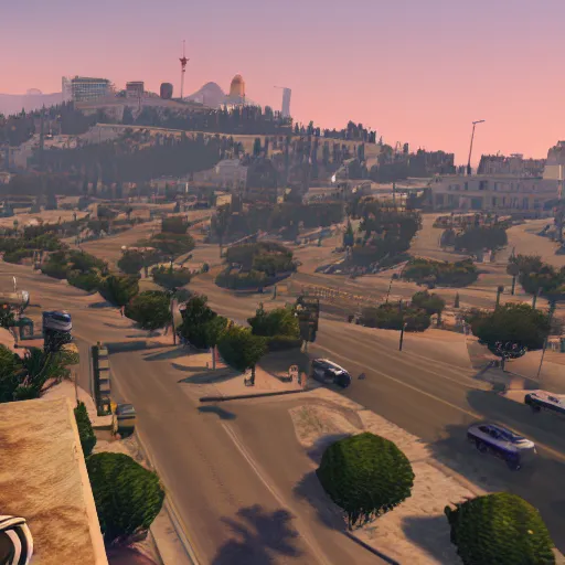 Jerusalem GTA 5 loading screen illustration | Stable Diffusion