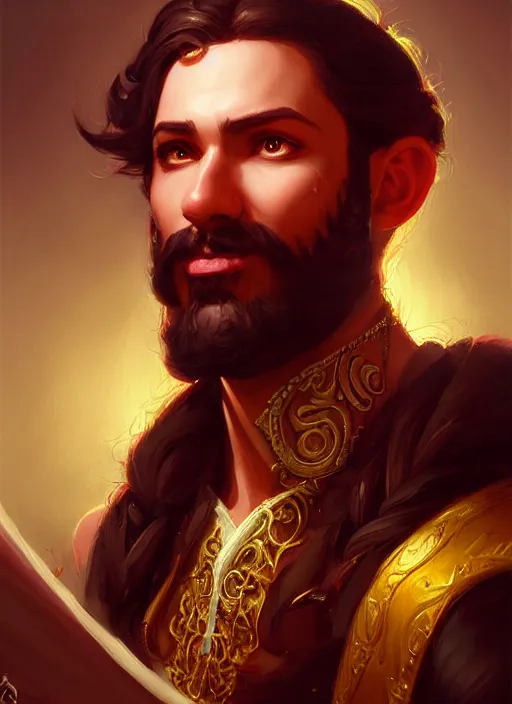 portrait of a male human warlock ,fantasy, D&D, HDR, , | Stable ...