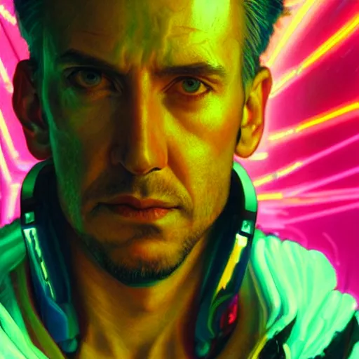 portrait of Tyler Durden in cyberpunk, neon lighting, | Stable ...