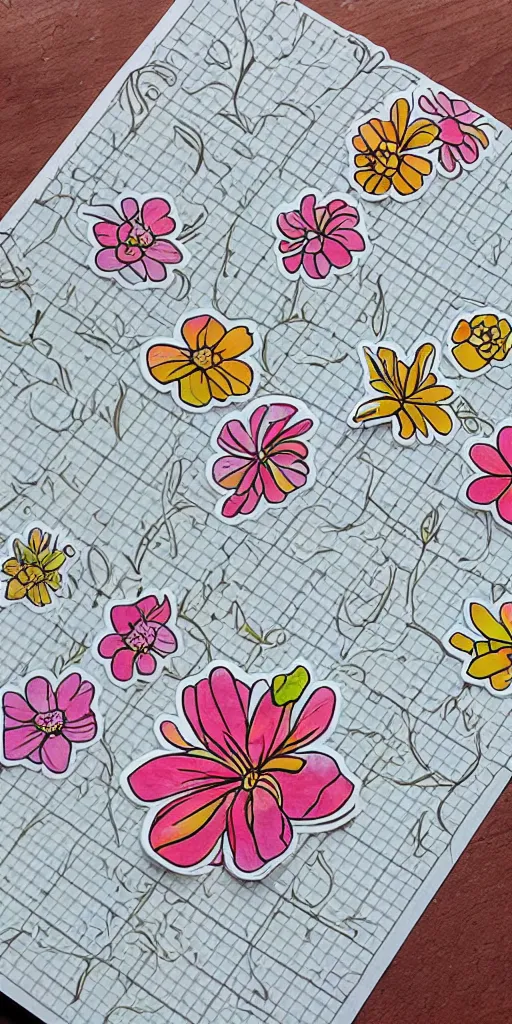 flower, sticker sheet, grid | Stable Diffusion | OpenArt