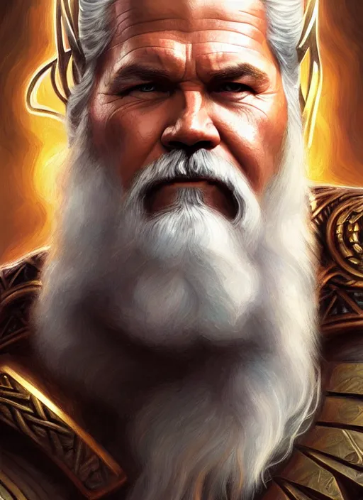 Portrait of Josh Brolin as Odin, D&D, muscular, | Stable Diffusion