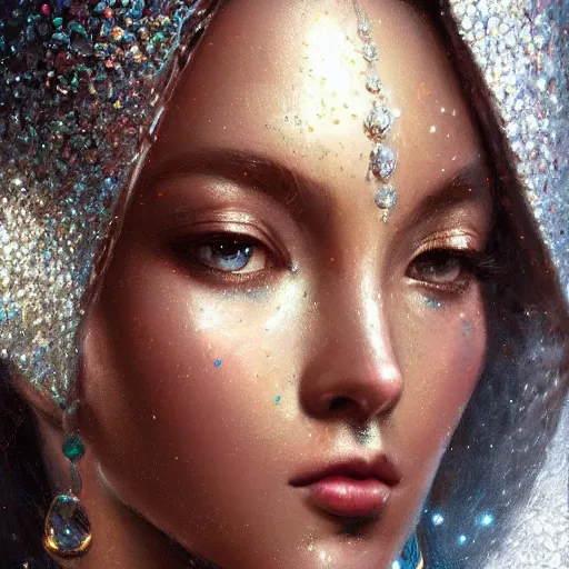 a beautiful portrait of a diamond goddess with | Stable Diffusion | OpenArt