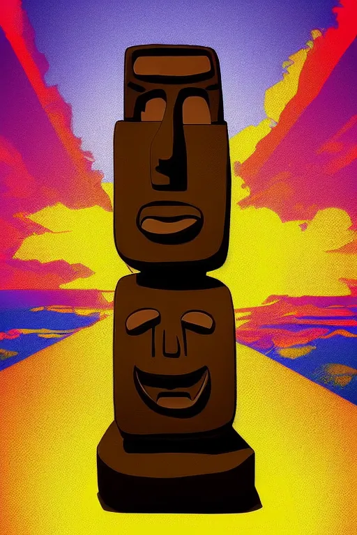 bill cipher moai statue popart slap face caricature | Stable Diffusion