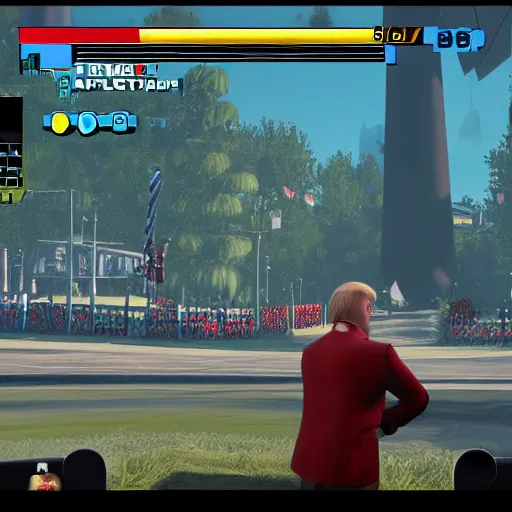 video game screenshot of donald trump | Stable Diffusion
