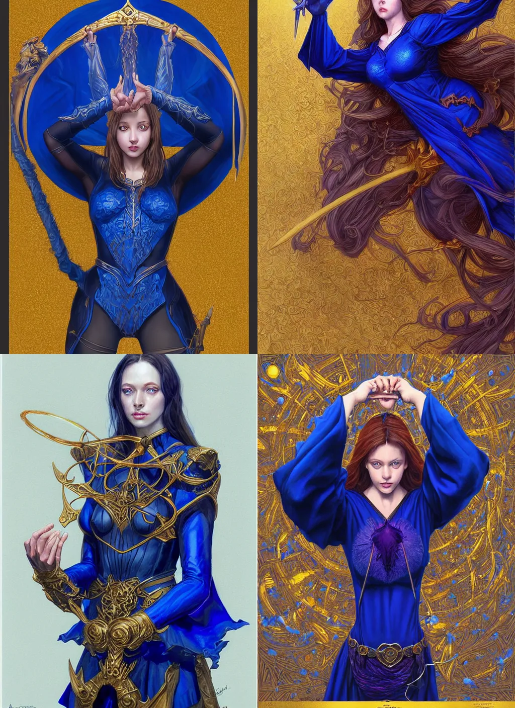 lydia, spell casting wizard, brilliant royal blue and | Stable ...
