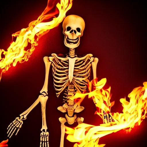 badass skeleton with flame background, high | Stable Diffusion | OpenArt
