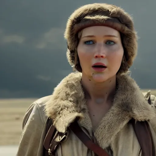 Jennifer Lawrence as Amelia Earhart in 'Earhart' | Stable Diffusion