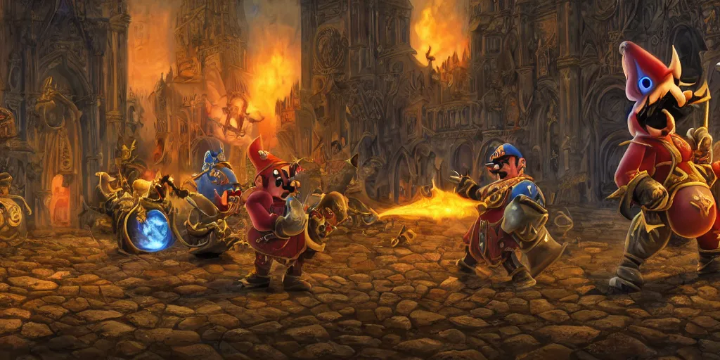 satanists in masonic lodge adoring a Mario Bros Statue | Stable ...