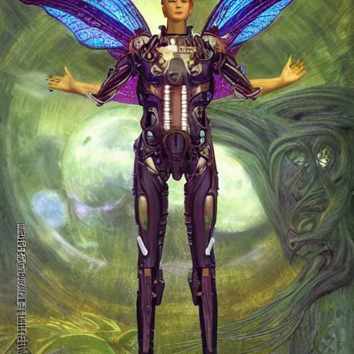 a full body portrait a beautiful cyborg fairy donal | Stable Diffusion