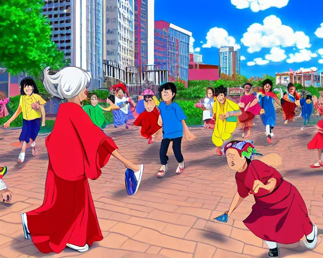 Hispanic Granny In A Red MuMu Throwing A Slide Sandal | Stable ...