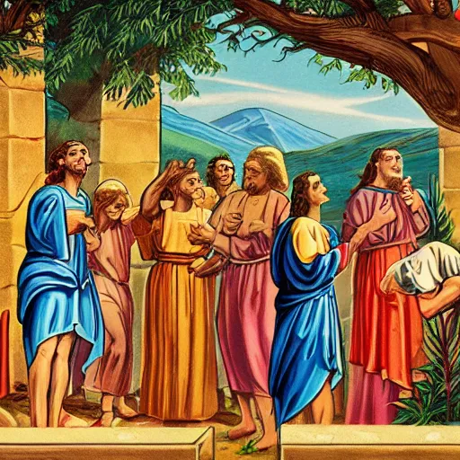 2d classic Bible, high detail, 1950s illustration style | Stable ...