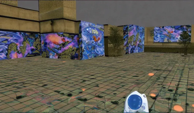 A first-person shooter, PS2 game, 3DCG, designed by | Stable Diffusion