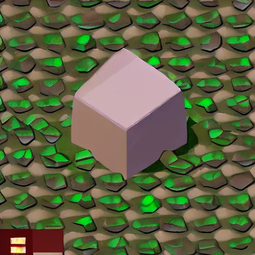 isometric view of a big stone with encrusted emeralds | Stable ...