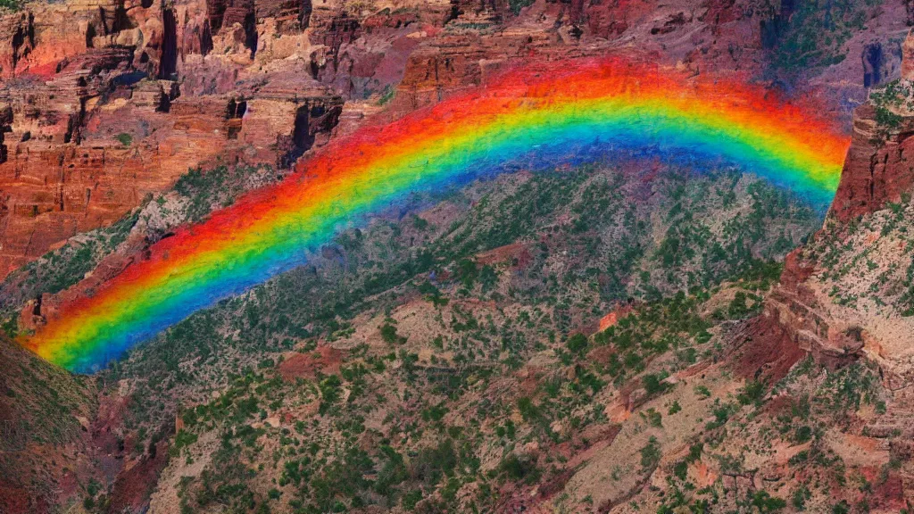 a wide angle view of a mural of a rainbow hawk painted | Stable ...