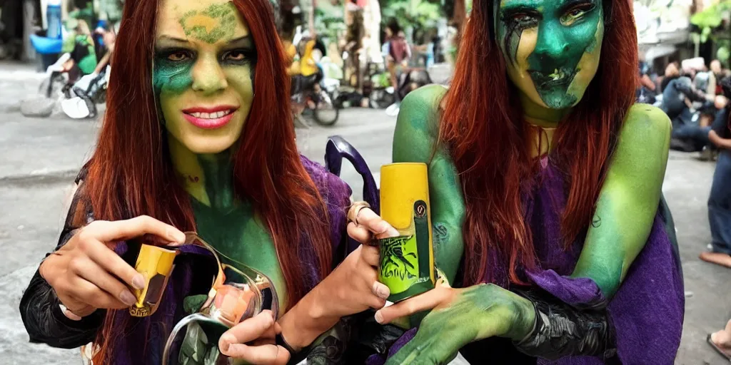 beautiful photograph of Zoe Zaldana as Gamora drinking | Stable ...