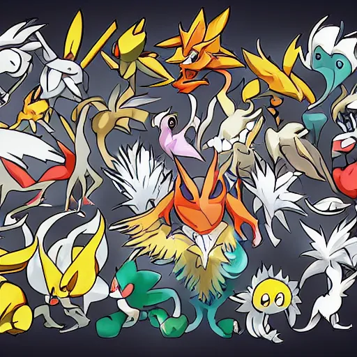 official art of a diverse crowd of Pokemon, by Ken | Stable Diffusion ...