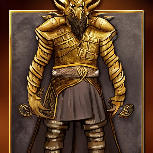 epic minotaur beast in heavy golden armor wielding | Stable Diffusion