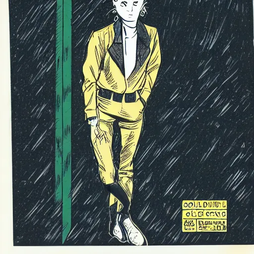 david mazzucchelli comic golden eyes man scars jacket | Stable Diffusion