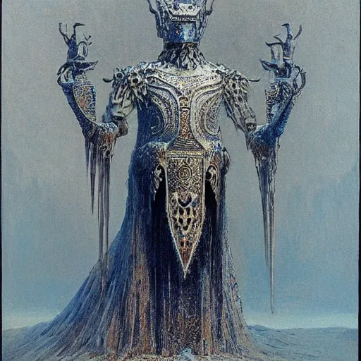 ice lord, full body, wearing icy ornamented armor, | Stable Diffusion ...