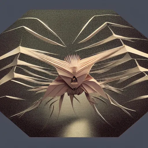 3 / 4 view of a an origami alien, ground - level | Stable Diffusion ...