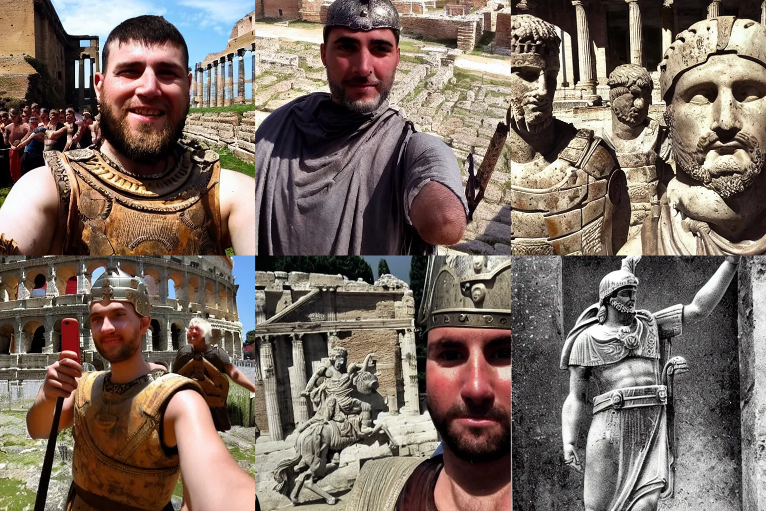 Selfie taken by Roman Legionnaires in ancient Rome | Stable Diffusion