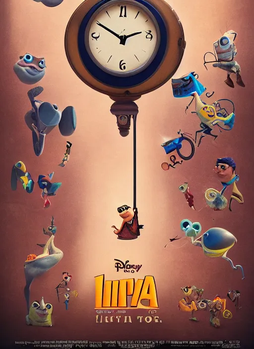 a poster of a pixar's movie about clocks, high | Stable Diffusion | OpenArt