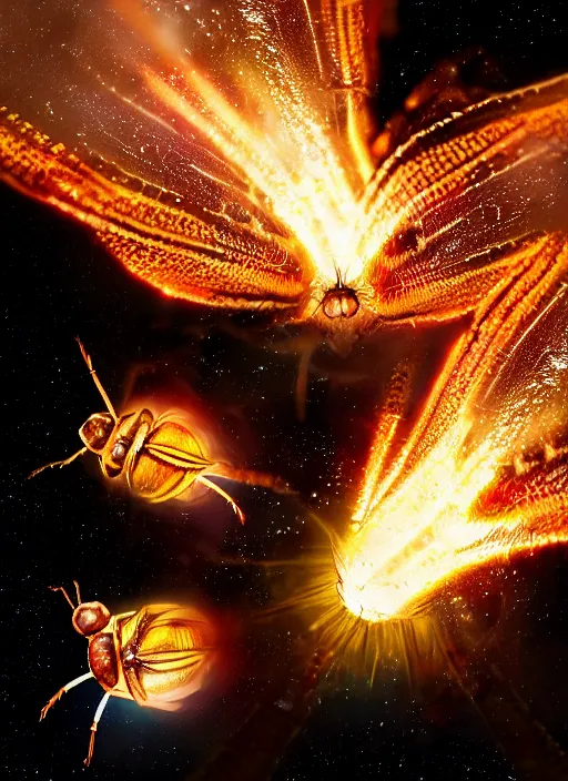 realistic detailed photo of a cockroaches on fire in | Stable Diffusion