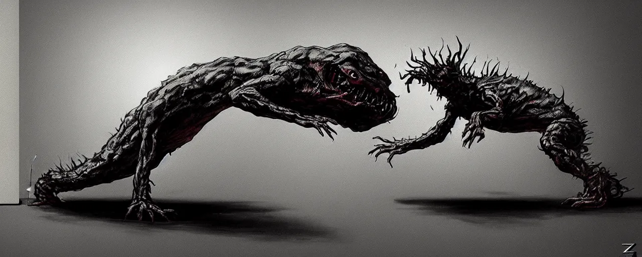 a strange creature crawling out of a TV by Zdzisław | Stable Diffusion ...