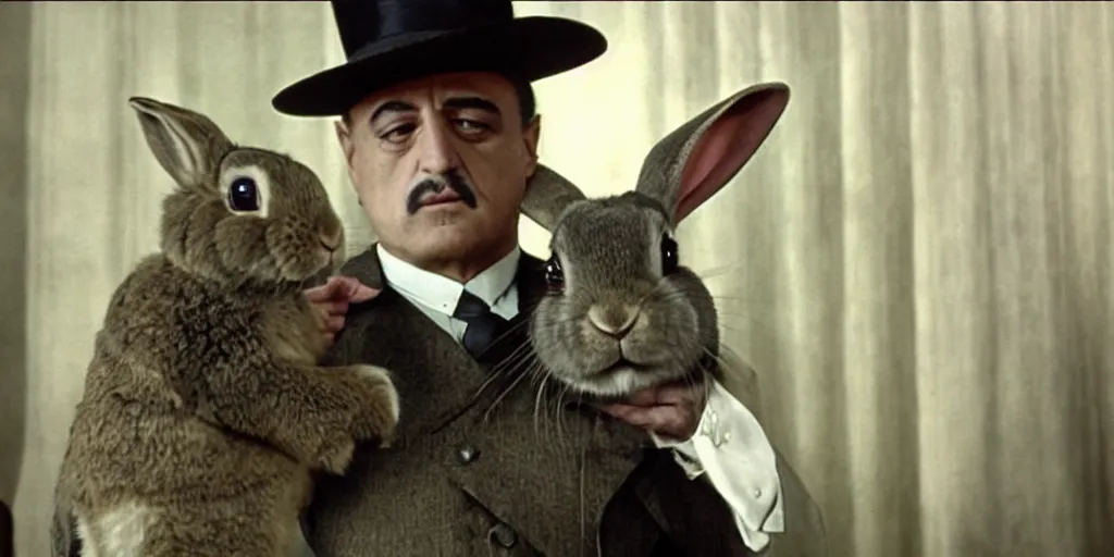 a rabbit as vito corleone in the movie the godfather, | Stable ...
