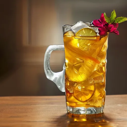 ice - t, iced tea glass, by alfons mucha, golden hour, | Stable ...