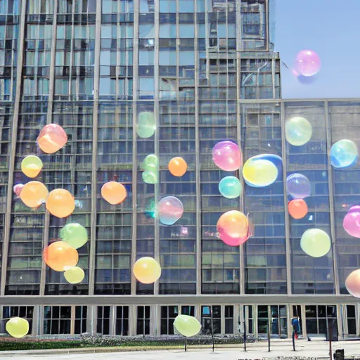 giant inflatable bubbles attached to the facade of an | Stable ...
