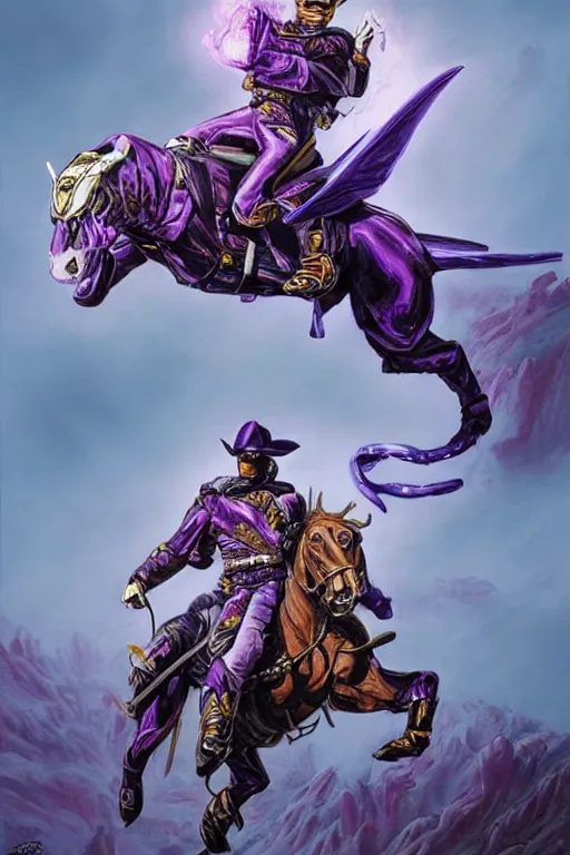 portrait of johnny cash as purple ranger from power | Stable Diffusion ...