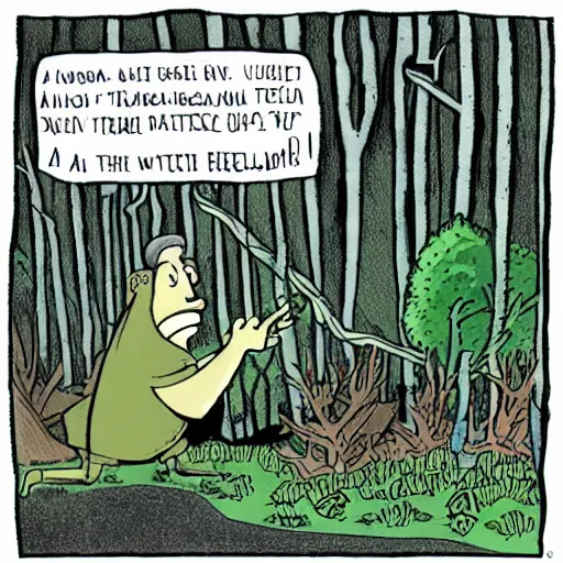 a forest being devoured by a troll, political cartoon | Stable ...
