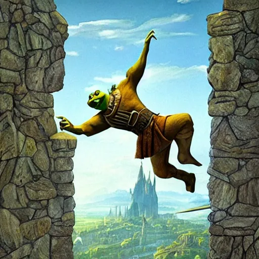 shrek, in heaven, amongst angels, hand - drawn, | Stable Diffusion ...