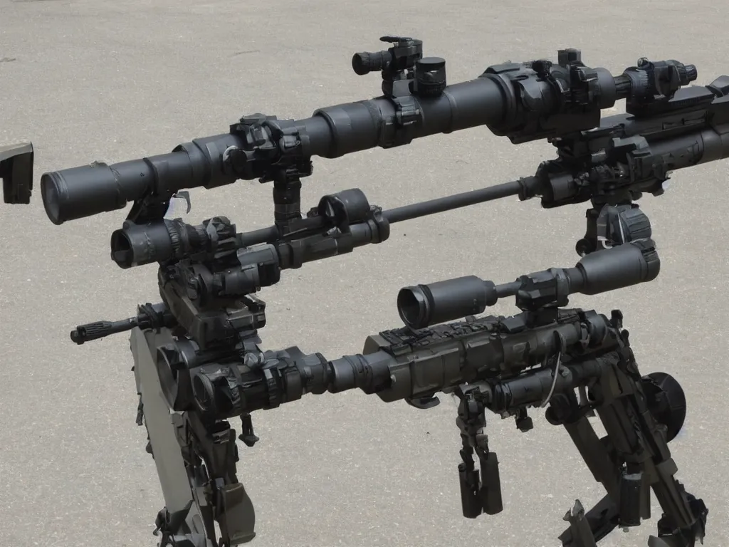 side view of a massive sci fi sniper rifle | Stable Diffusion
