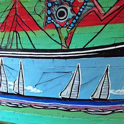 Mural painting of a sailing boat | Stable Diffusion | OpenArt