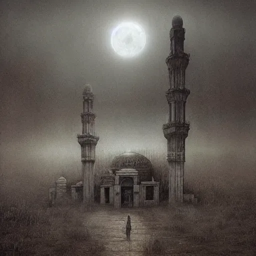 a big mosque in a Village, horror, fog, foster, highly | Stable ...