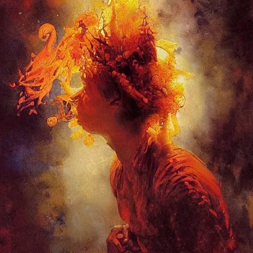 A beautiful painting of a a bright and fiery soul a | Stable Diffusion