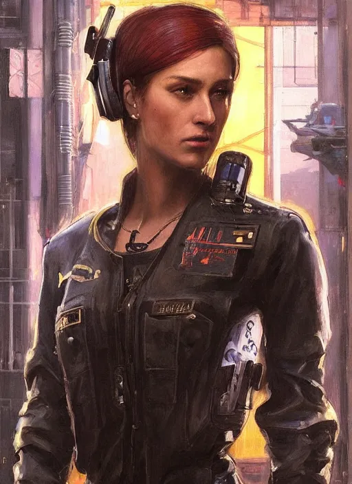 Nikki. beautiful cyberpunk female USN marine wearing a | Stable ...