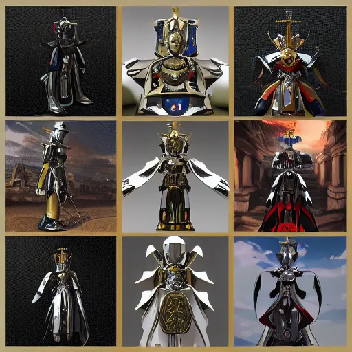 a holy robot wearing holy medieval armor, in the style | Stable ...