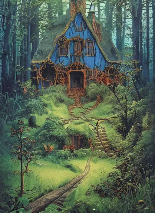hyper realistic witch cottage rococo in the woods | Stable Diffusion ...