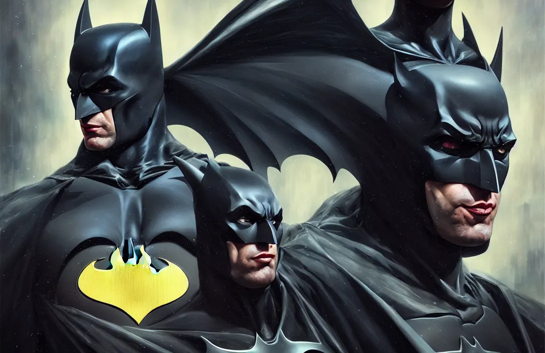 a portrait of batman standing with the batmobile by | Stable Diffusion ...