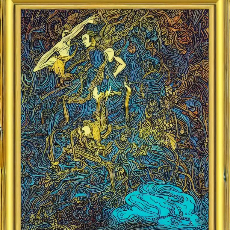 A highly detailed crisp 2D god like figure with small | Stable Diffusion