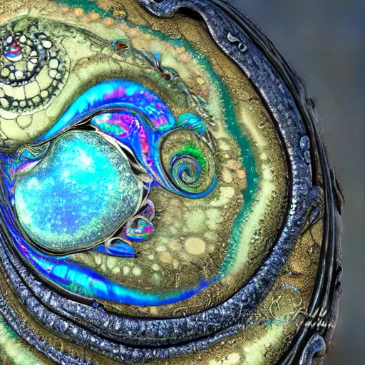 ornamental mask, Art Nouveau cresting oil slick waves, | Stable ...