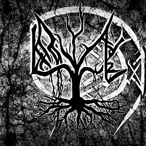 black metal band logo, unreadable text, metal font, | Stable Diffusion ...