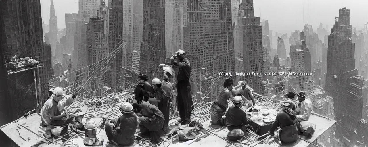 construction workers eating spaghetti on top of a | Stable Diffusion ...