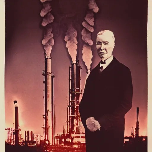 double exposure lithograph of john d rockefeller and | Stable Diffusion ...